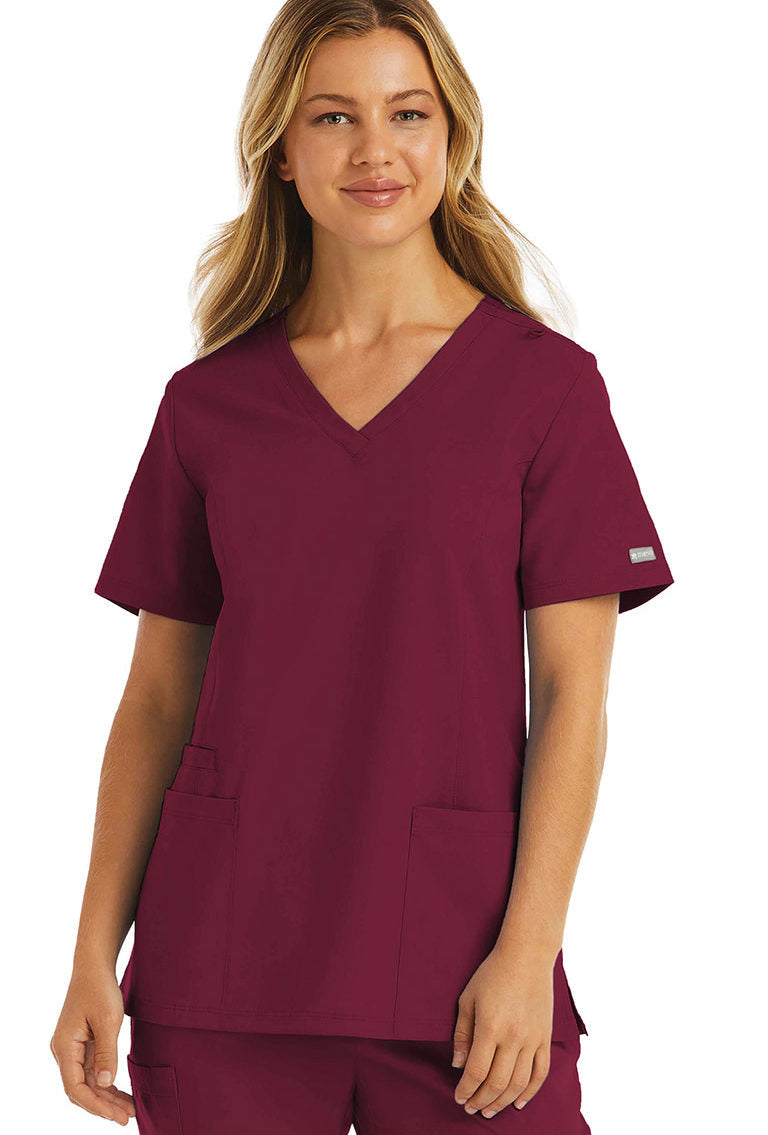 De Anza - 5001 Double V Neck Top-Momentum – ScrubLyfe Uniforms